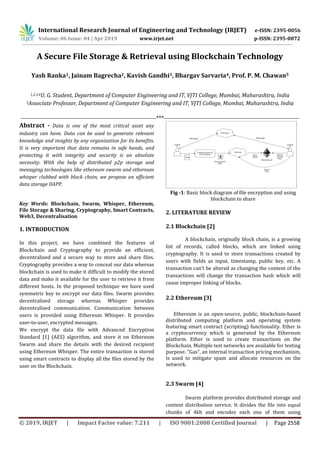 IRJET- A Secure File Storage & Retrieval using Blockchain Technology | PDF
