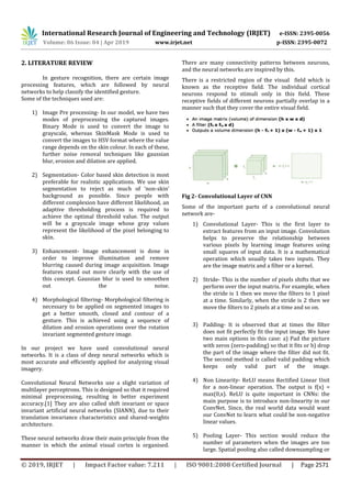 IRJET- A Vision based Hand Gesture Recognition System using Convolutional Neural Networks | PDF