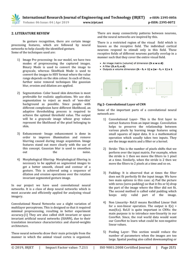 Irjet A Vision Based Hand Gesture Recognition System Using Convolutional Neural Networks Pdf