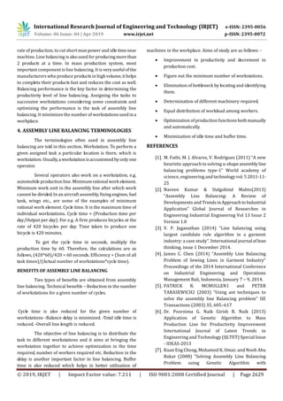 IRJET- Basic Study of Assembly Line Balancing | PDF