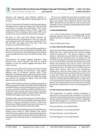 IRJET- Breast Cancer Prediction using Support Vector Machine | PDF