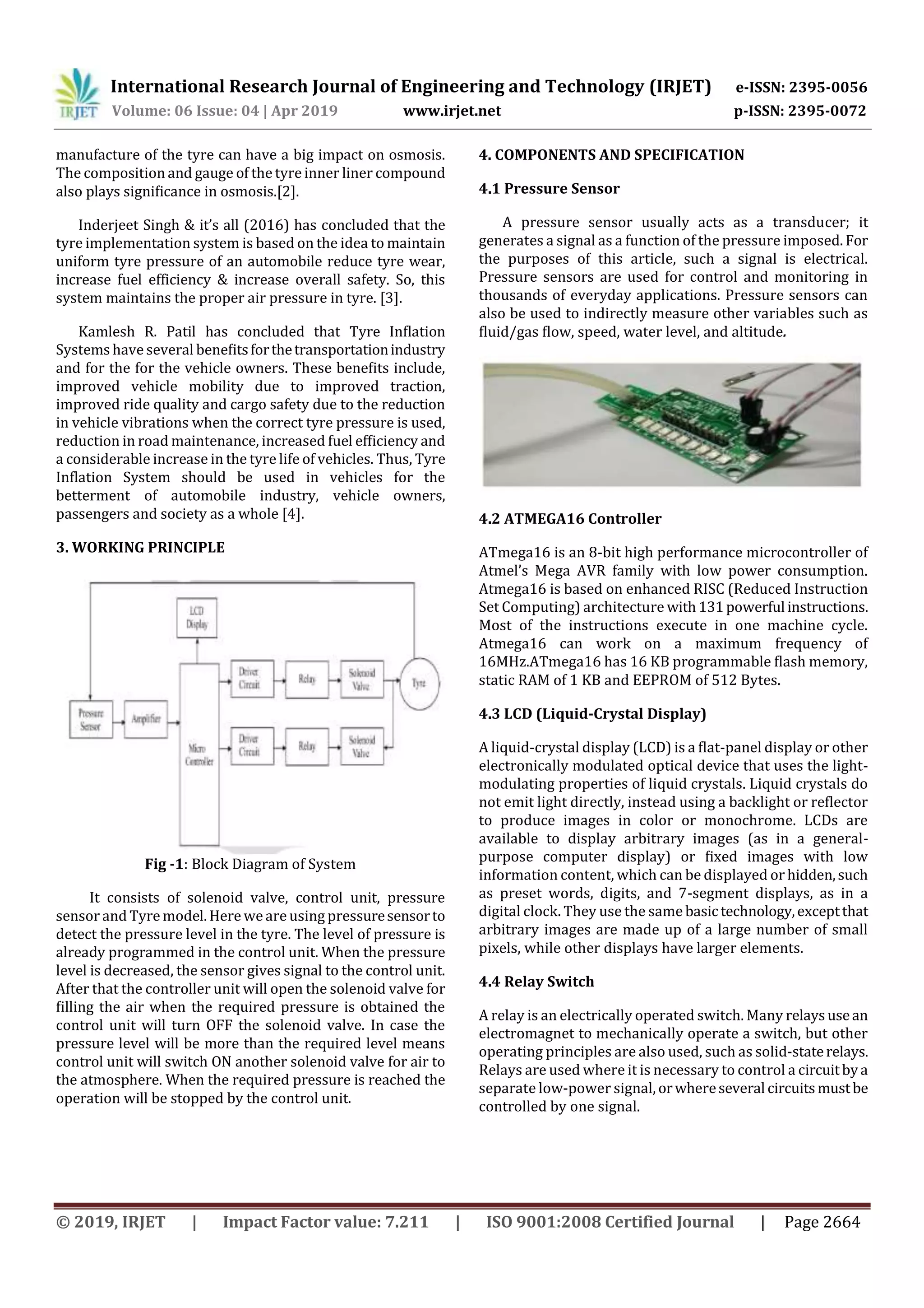 IRJET- Automatic Air Inflation in Vehicle Tyre | PDF