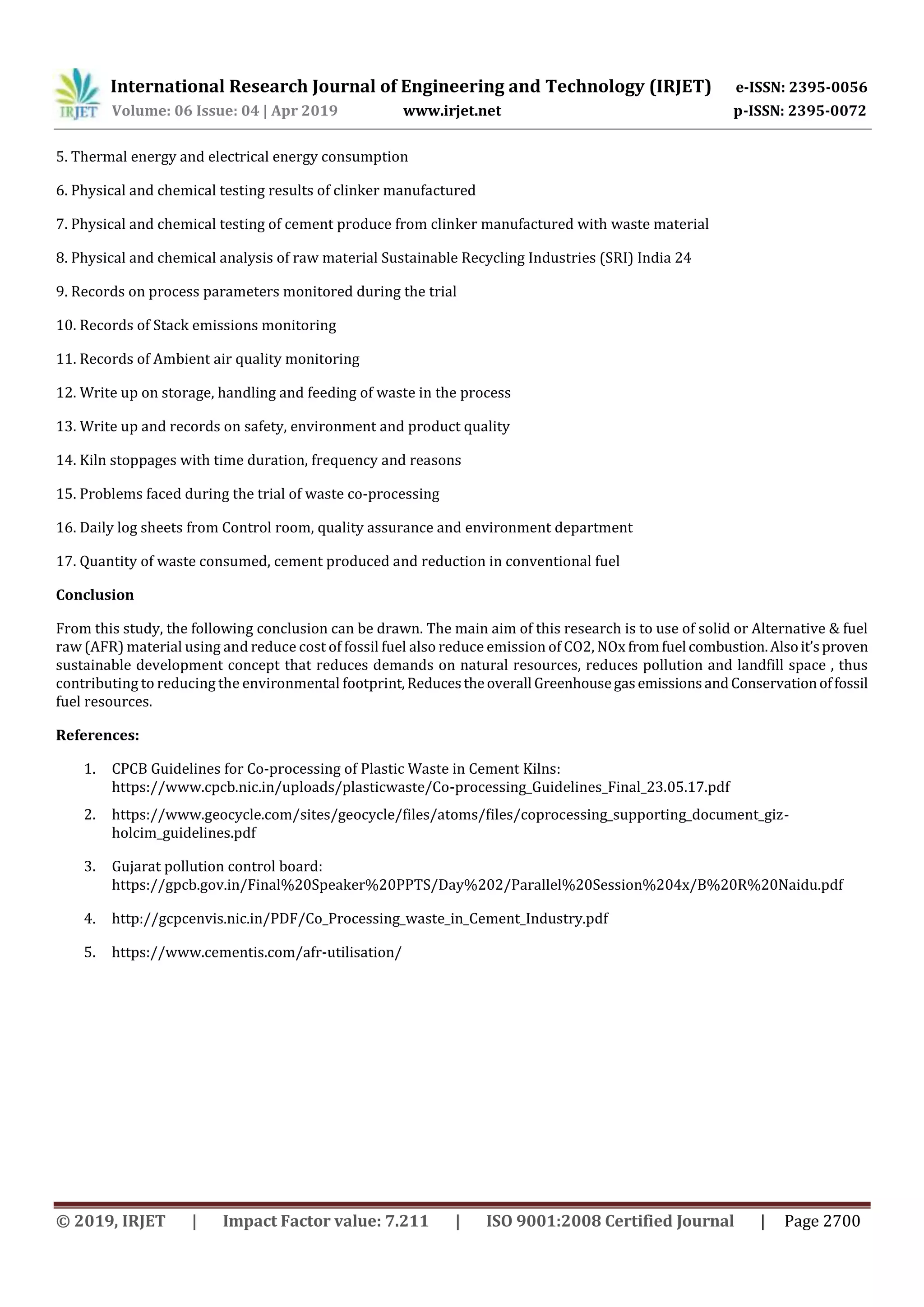 IRJET- Using Solid Waste & Alternate Fuel Raw (AFR) Material as a Fuel ...