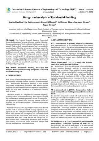 IRJET- Design and Analysis of Residential Building | PDF