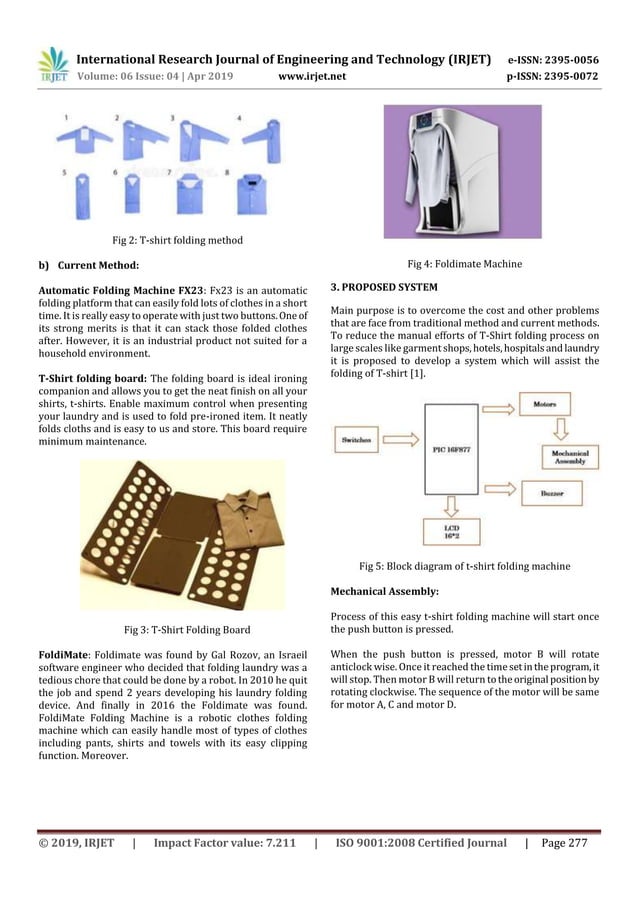 Irjet Automatic T Shirt Folding Machine Pdf