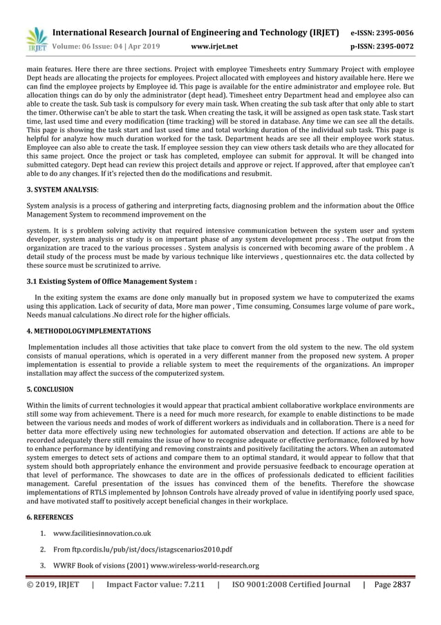 IRJET- Real Time Tracking Office Management System | PDF