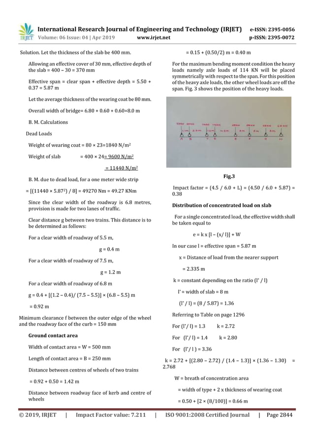 IRJET- Design and Analysis of River Bridge Deck Slab at Vangani-Karav-Pashane | PDF