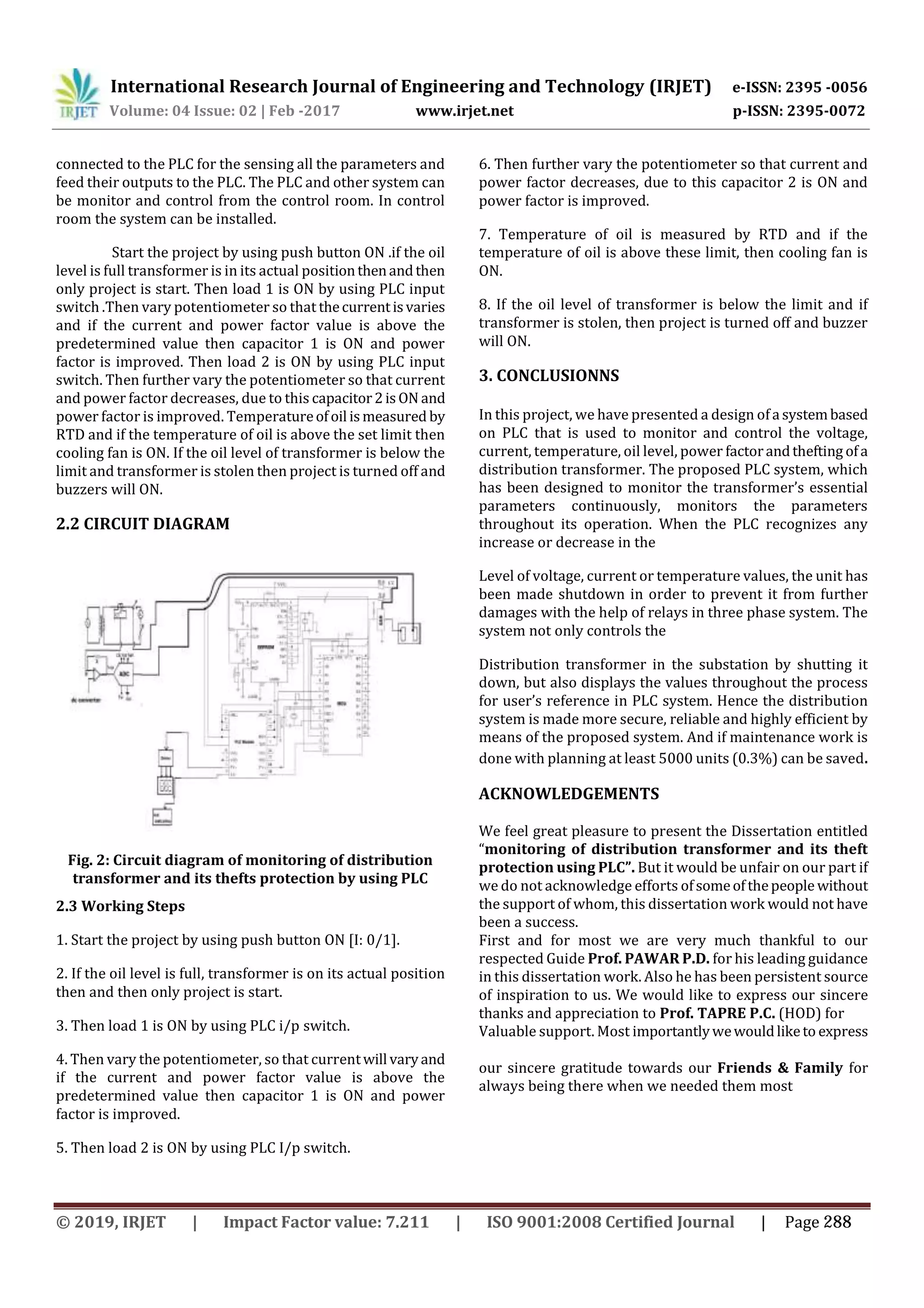 IRJET- Monitoring of Distribution Transformer and its Theft Protection ...