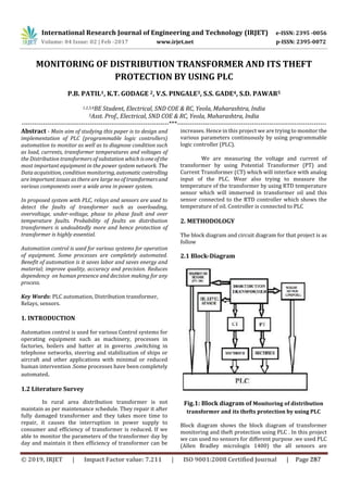 IRJET- Monitoring of Distribution Transformer and its Theft Protection ...