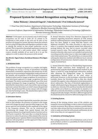 IRJET- Proposed System for Animal Recognition using Image Processing | PDF