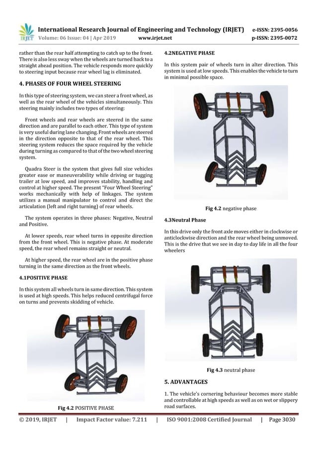 IRJET- Development of Four Wheel Steering System for a Car | PDF
