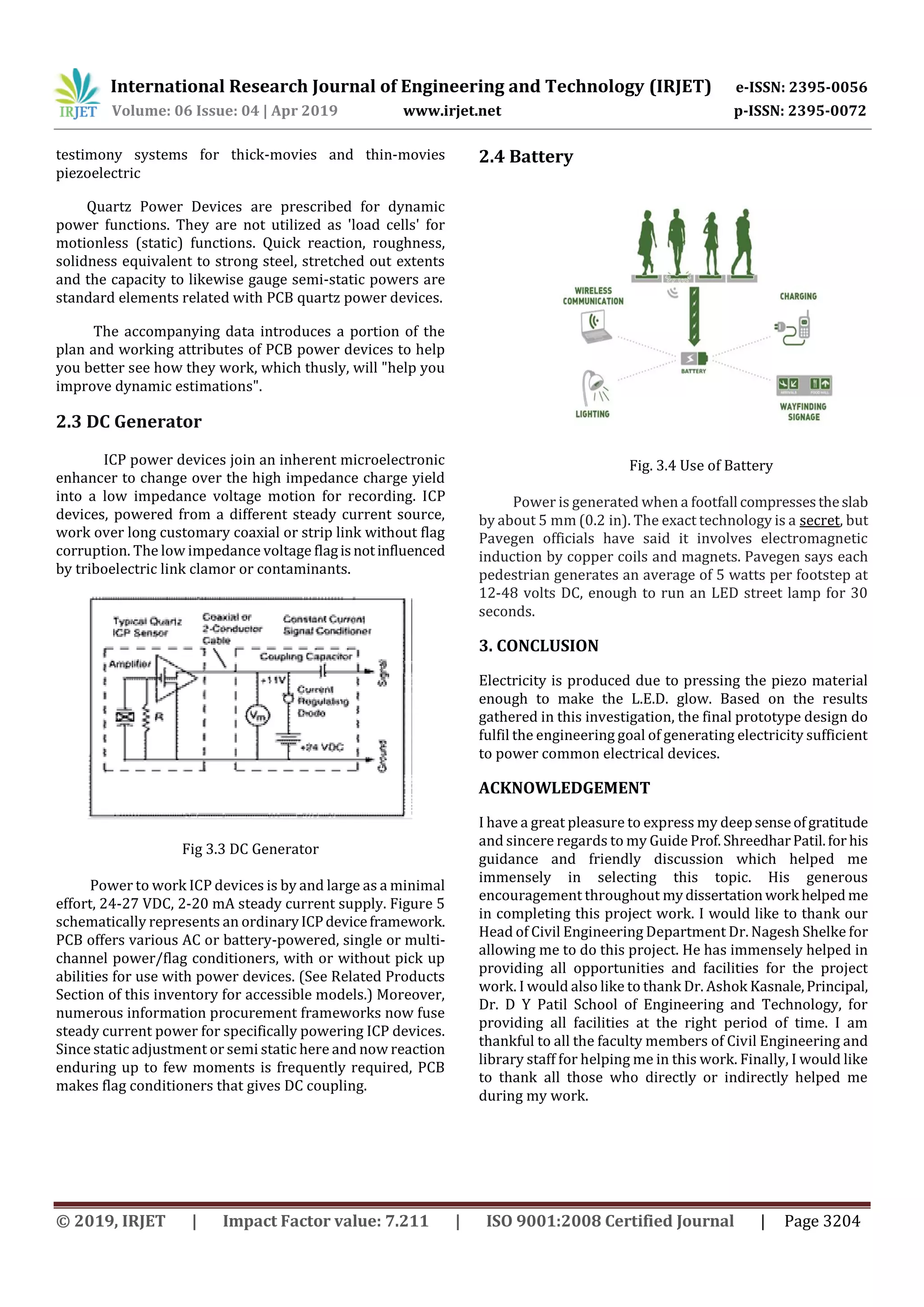 IRJET- Energy Generation and Implementation of Power Floor(Pavegen) | PDF
