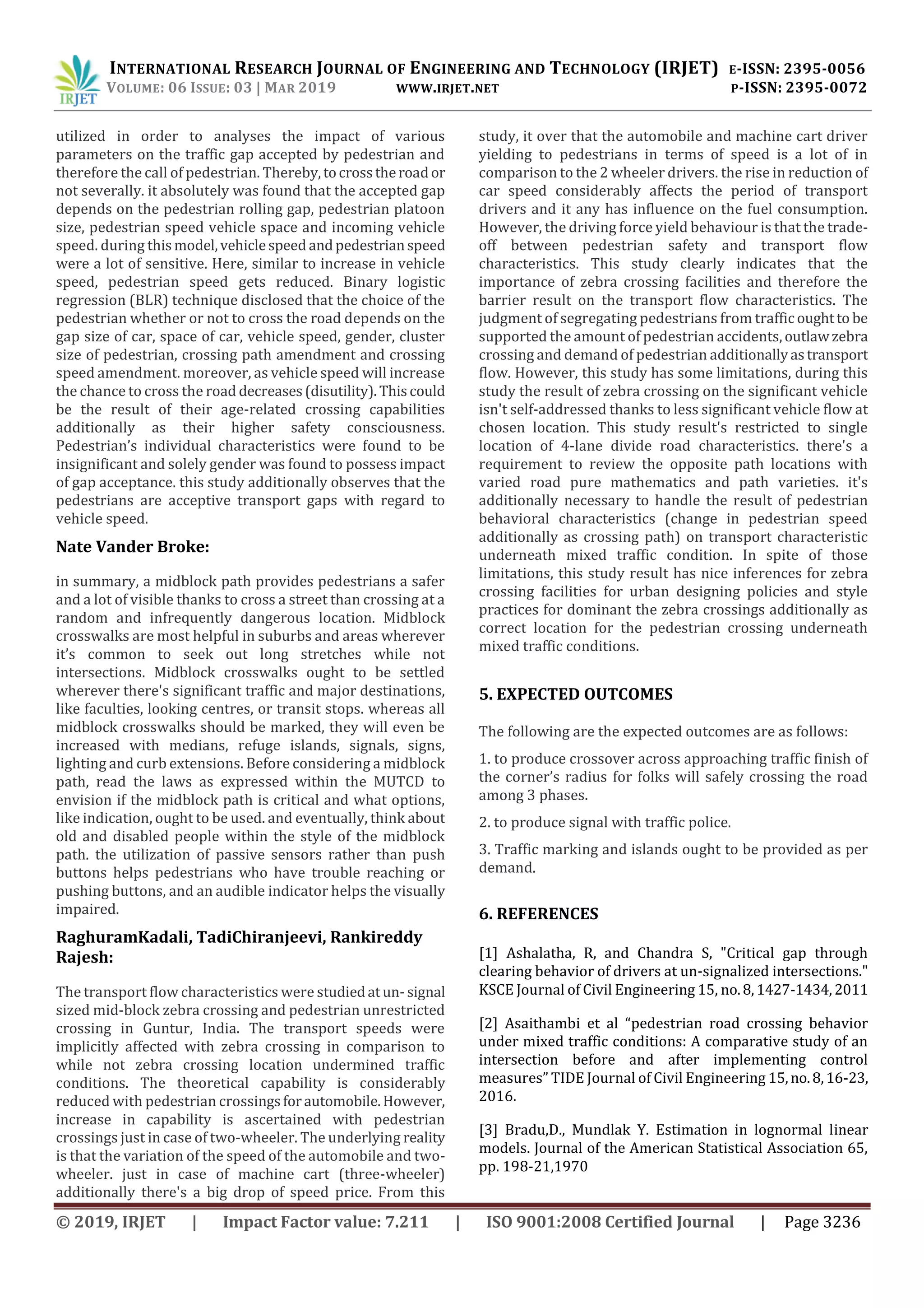 IRJET- Traffic Study on Mid-Block Section & Intersection | PDF