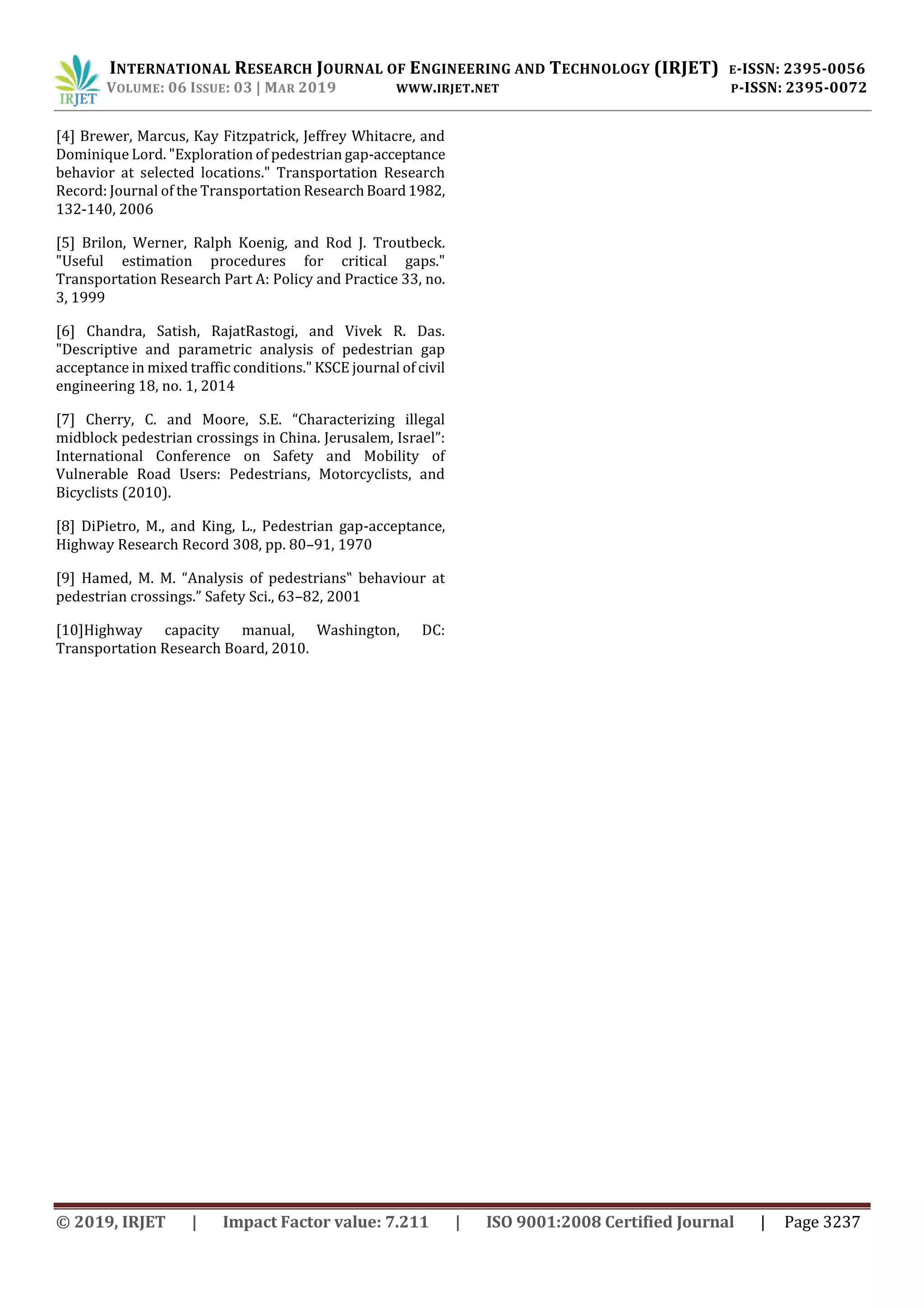 IRJET- Traffic Study on Mid-Block Section & Intersection | PDF