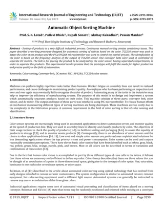 IRJET- Automatic Object Sorting Machine | PDF