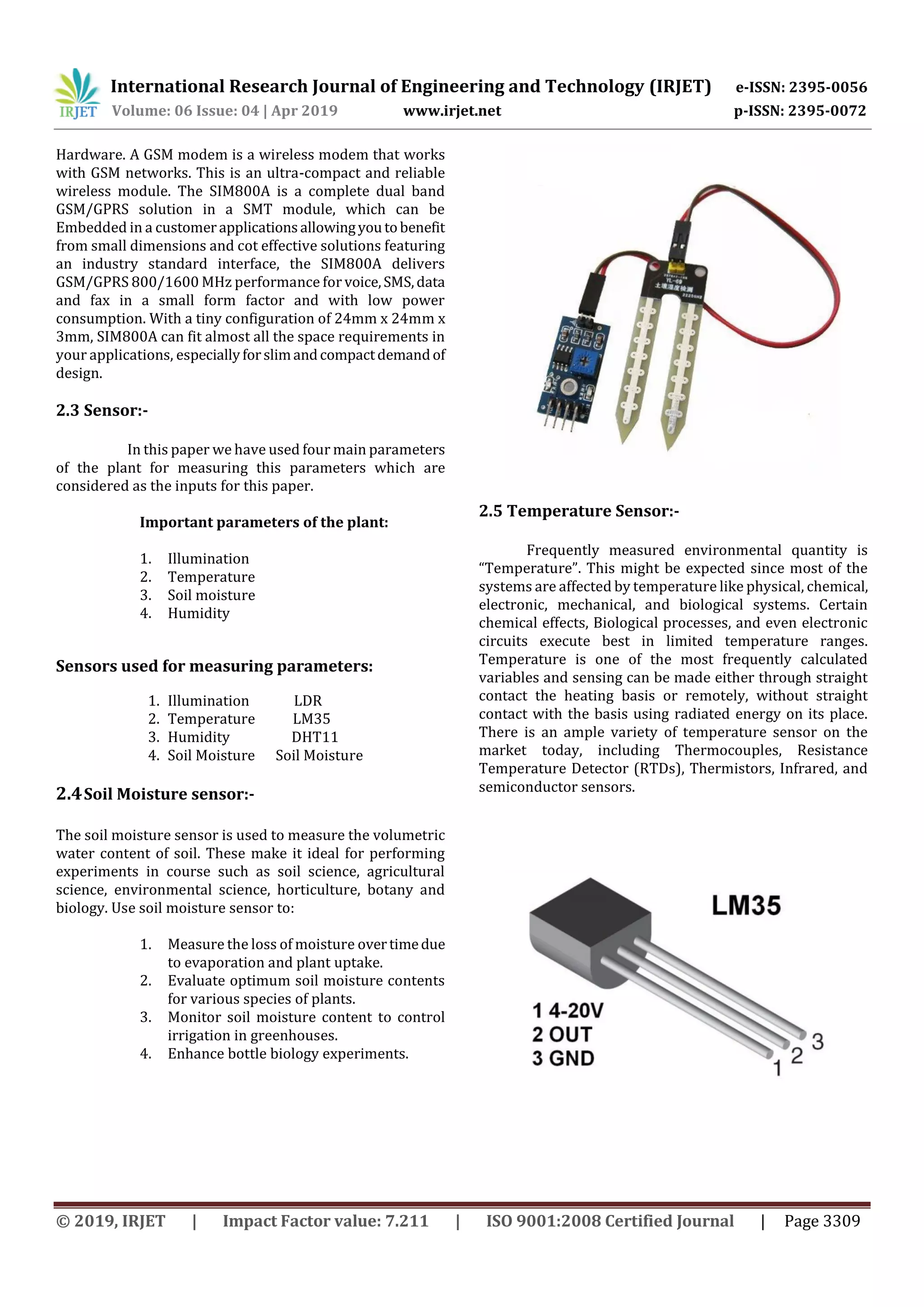 IRJET- IoT based Greenhouse Monitoring using PIC16F877A | PDF