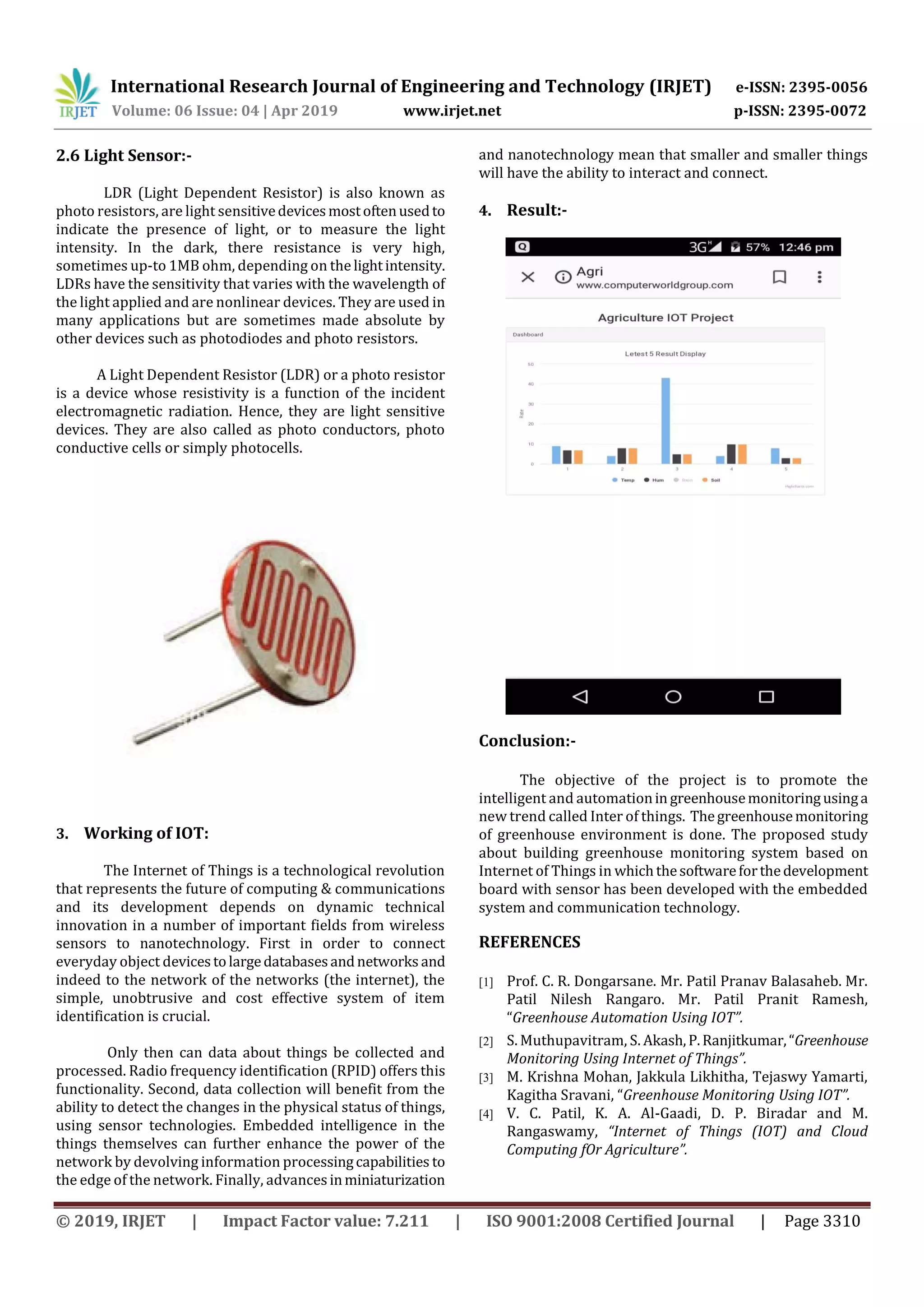 IRJET- IoT based Greenhouse Monitoring using PIC16F877A | PDF