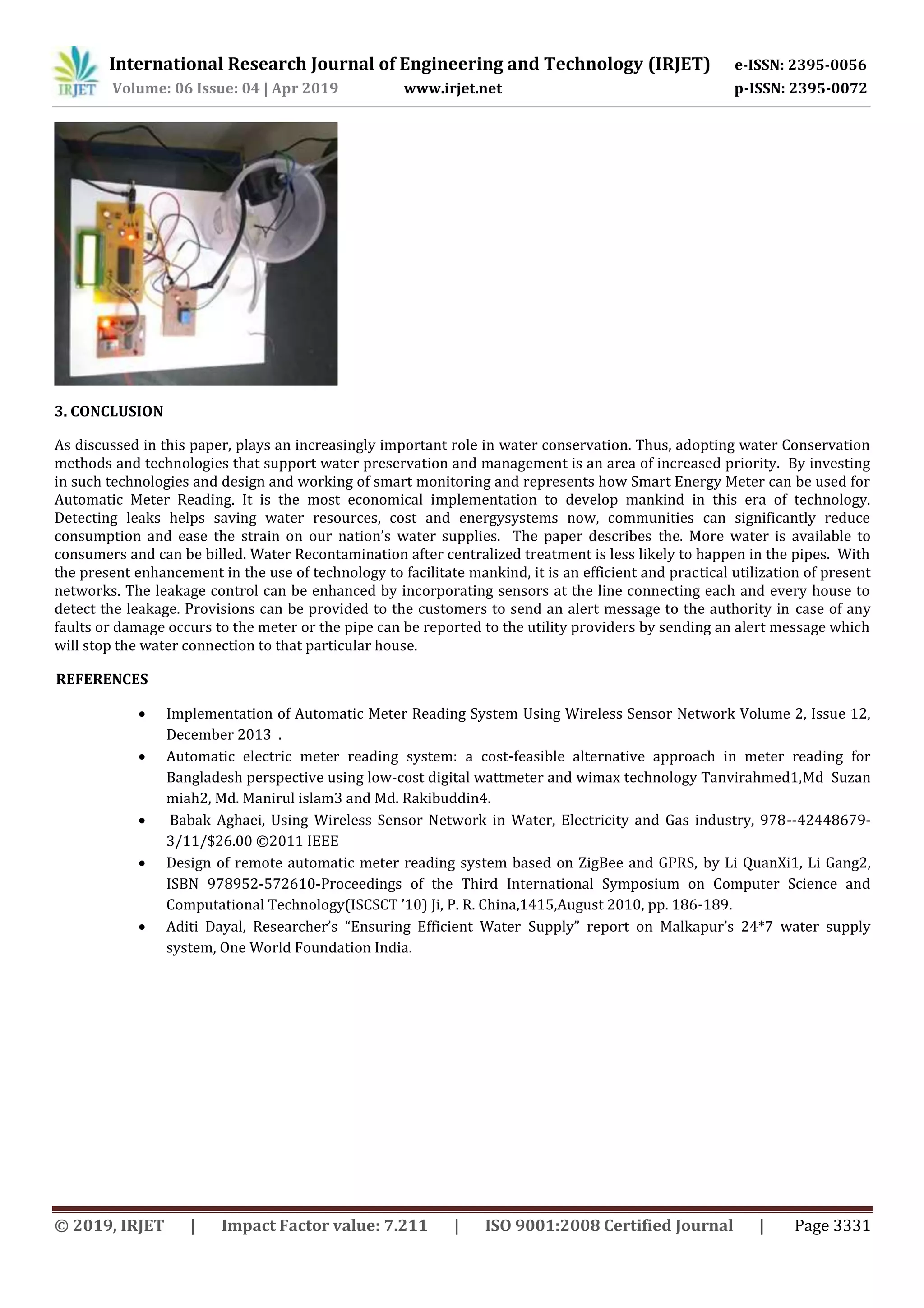 IRJET- Automated Household Water Monitoring and Billing System | PDF