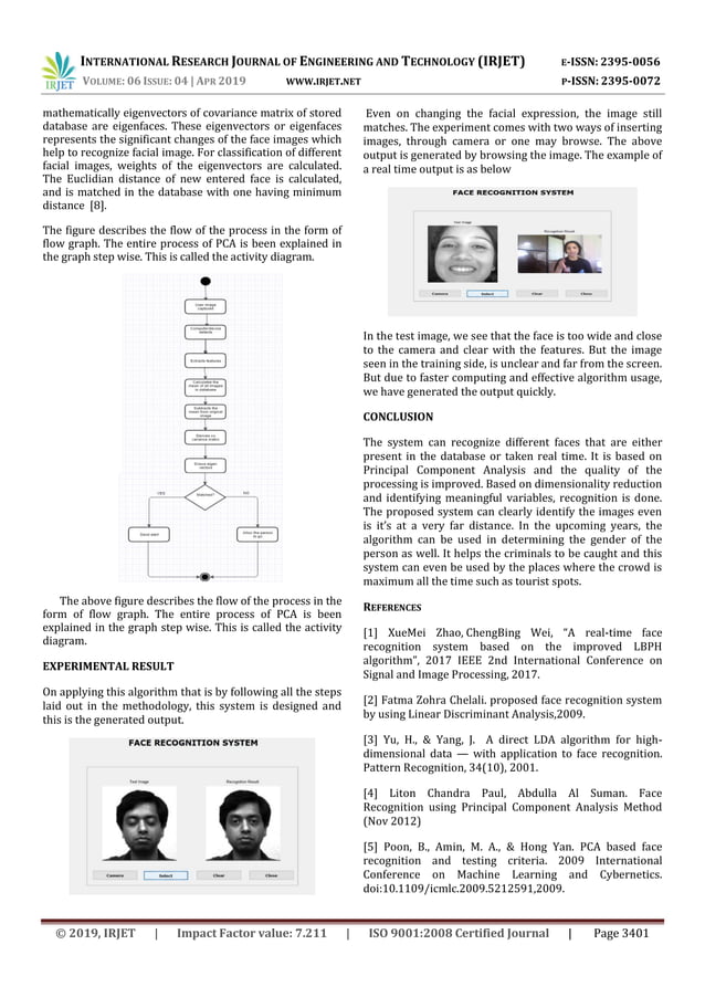 Irjet Face Recognition Of Criminals For Security Using Principal Component Analysis Pdf
