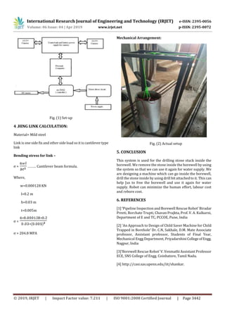IRJET- Design and Fabrication of Borewell Stone Drlling Robot | PDF