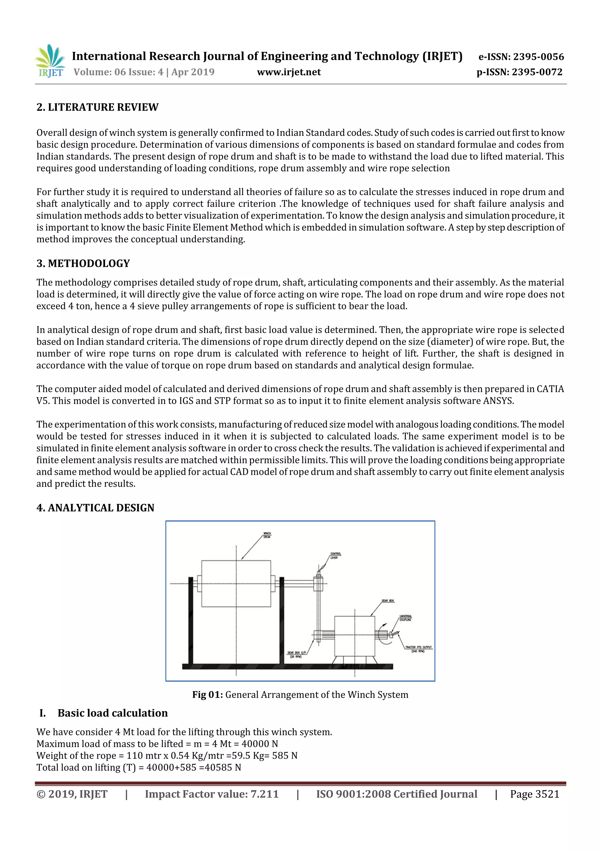IRJET- Finite Element Analysis of Winch Machine for Erection of Transmission Tower | PDF