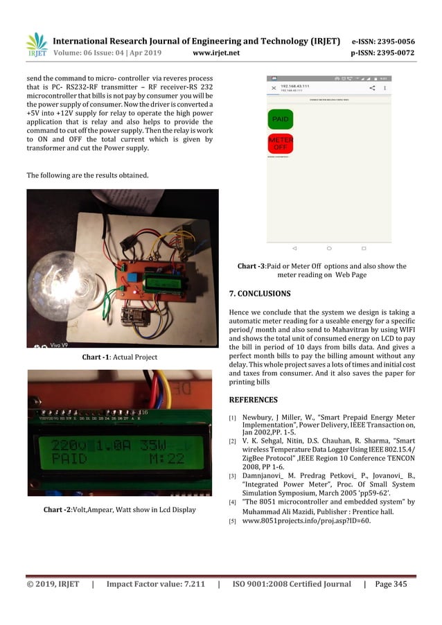 IRJET- Automatic Electric Meter Reading using Wifi | PDF