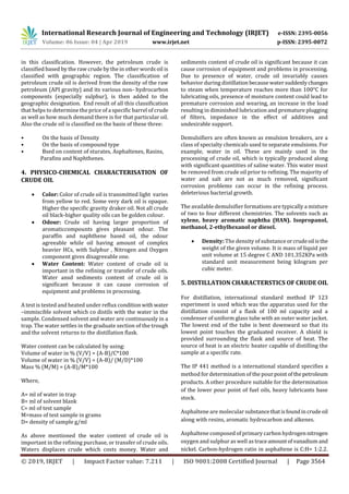 IRJET- Classification of Crude Oil and its Characteristics | PDF