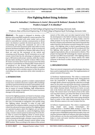 IRJET- Fire Fighting Robot using Arduino | PDF | Internet of Things | Internet