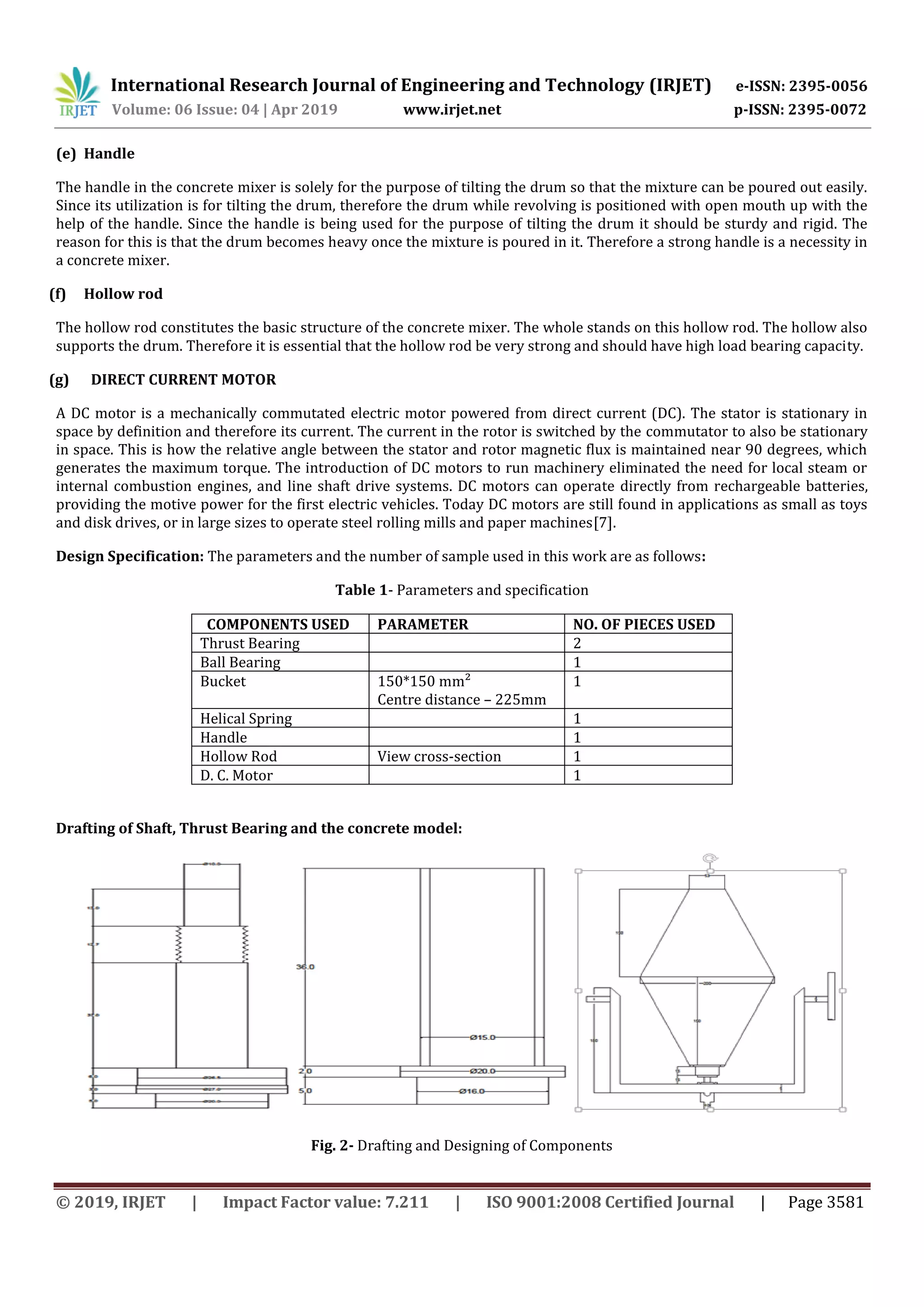 IRJET- Fabrication and Design of Efficient Concrete Mixer Machine | PDF