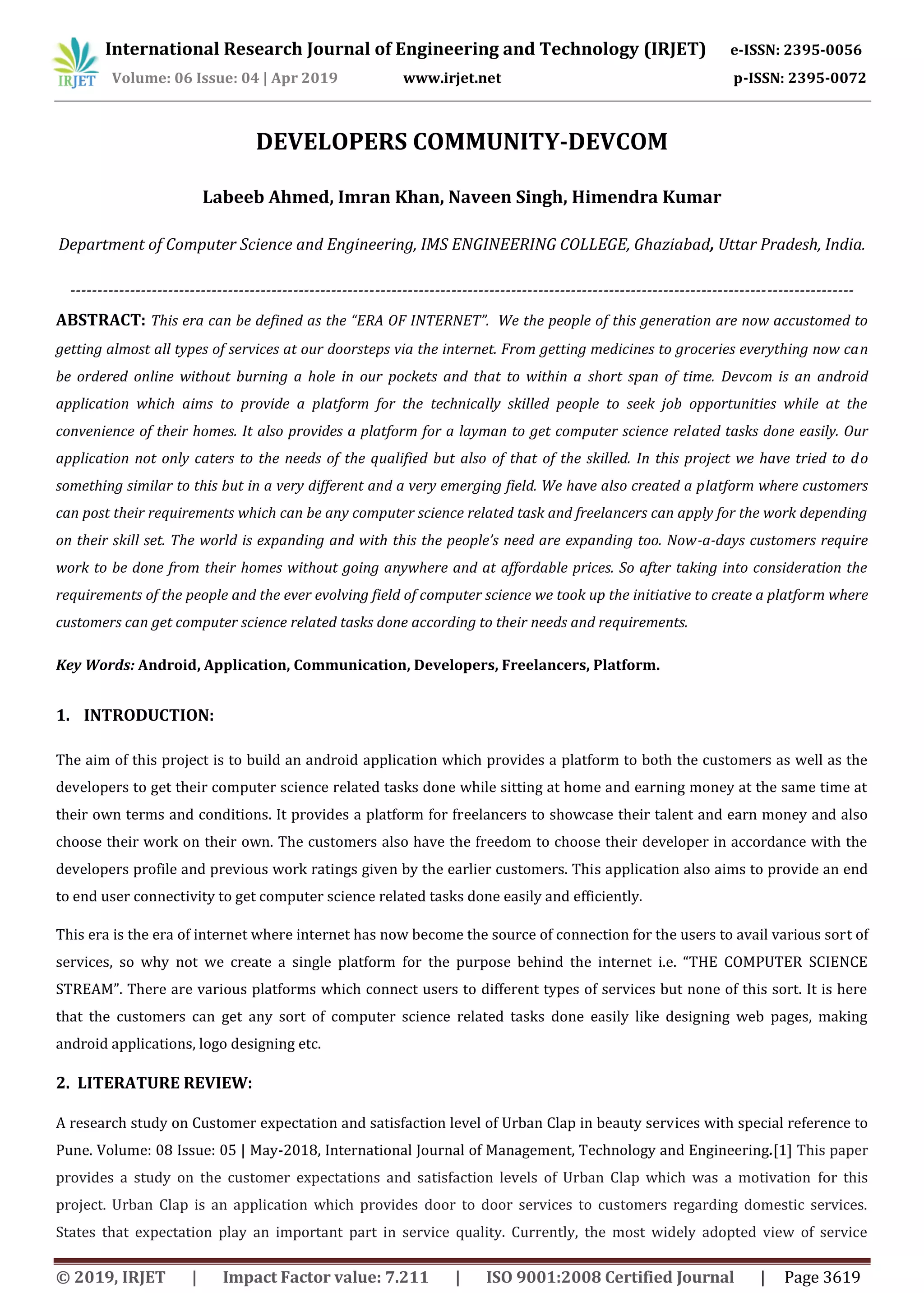 IRJET- Developers Community-Devcom | PDF
