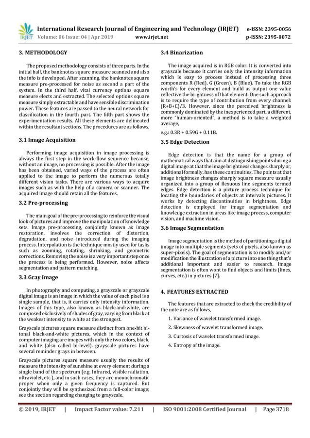 IRJET- Fake Paper Currency Recognition | PDF