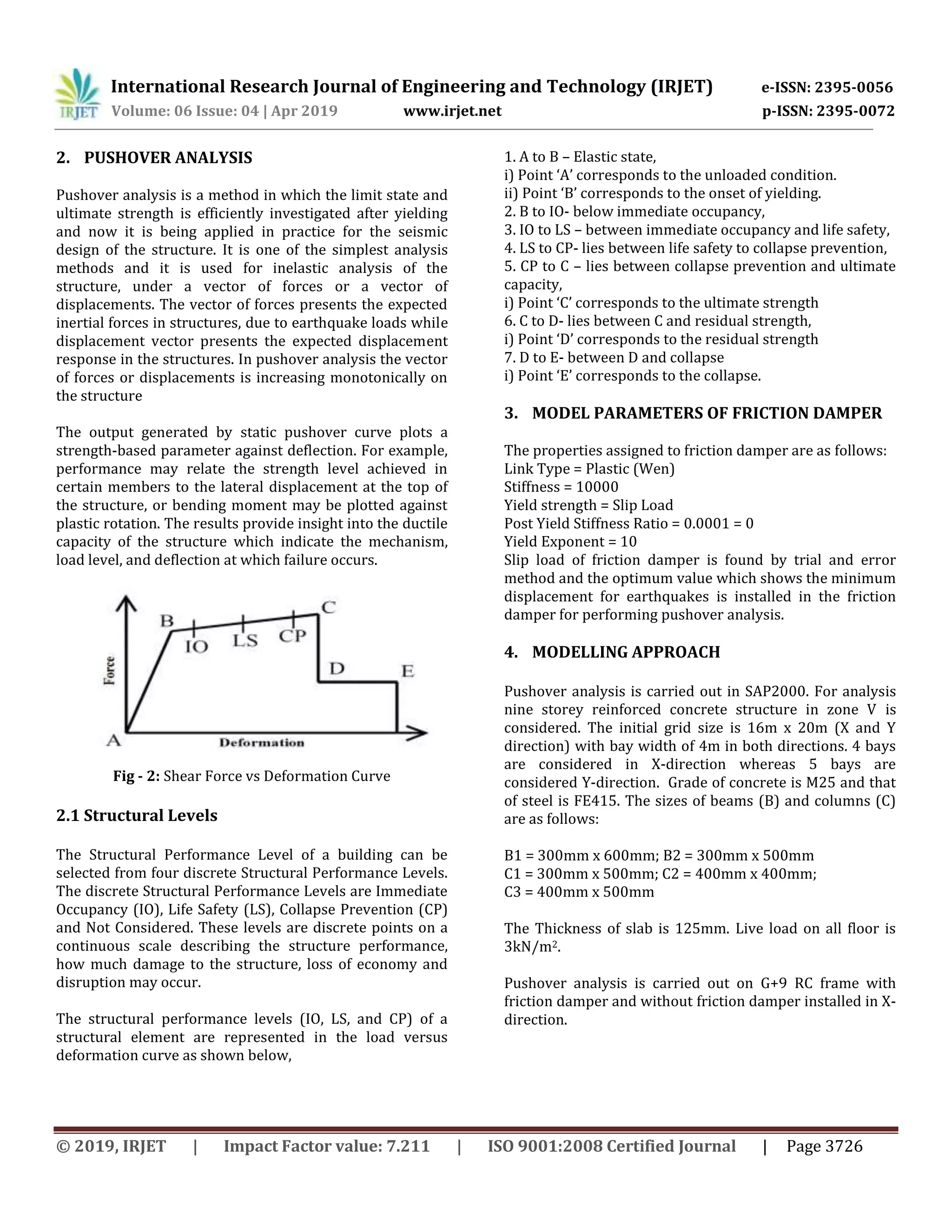 IRJET- Seismic Evaluation of Reinforced Concrete Structure with Friction Damper | PDF | Civil ...