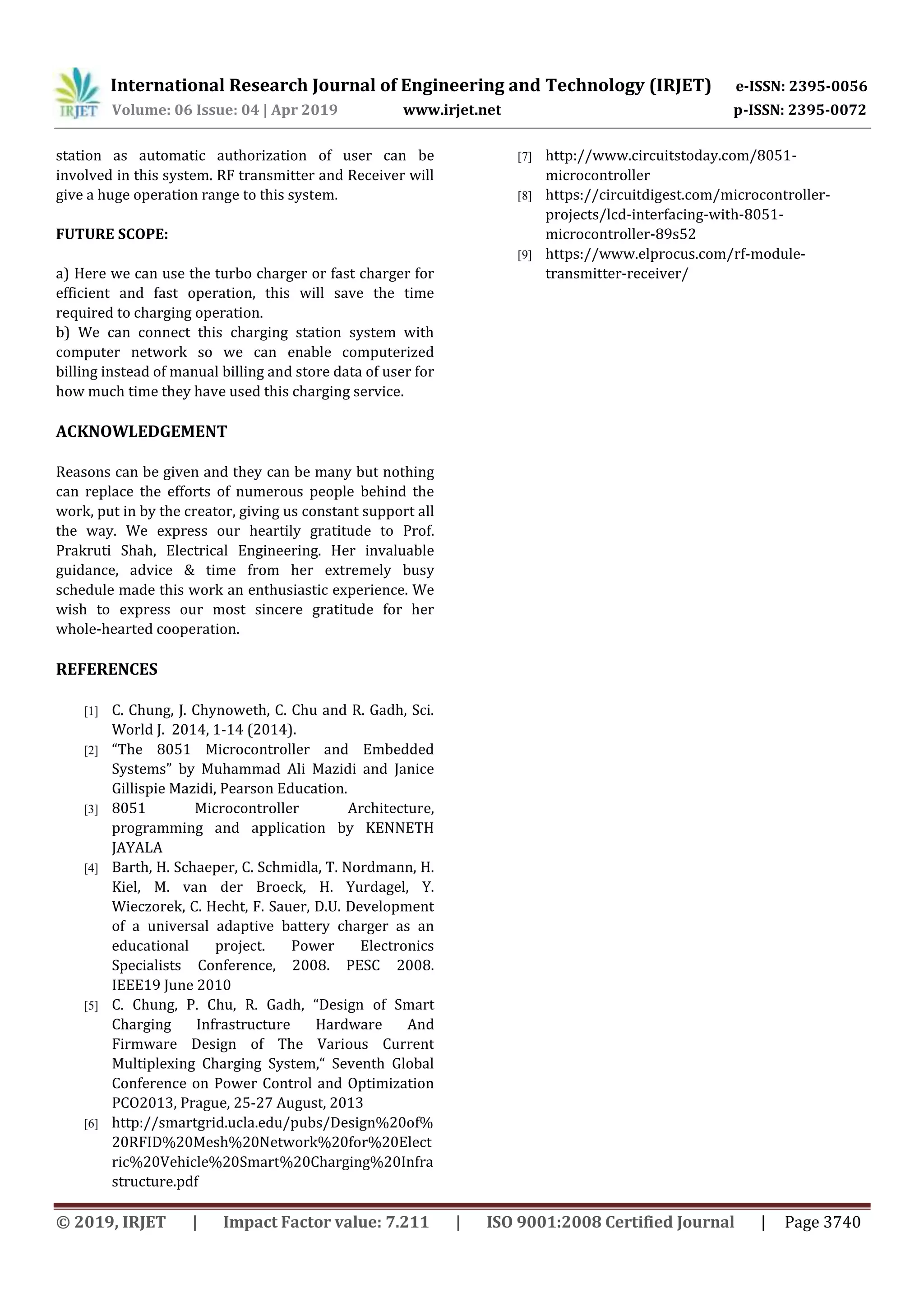 IRJET- Charging Station for Electric Vehicles using RF Module | PDF