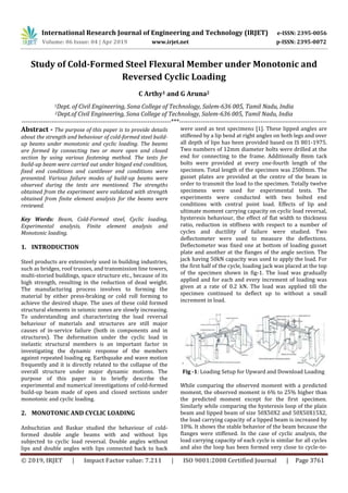IRJET- Study of Cold-Formed Steel Flexural Member Under Monotonic and Reversed Cyclic Loading | PDF