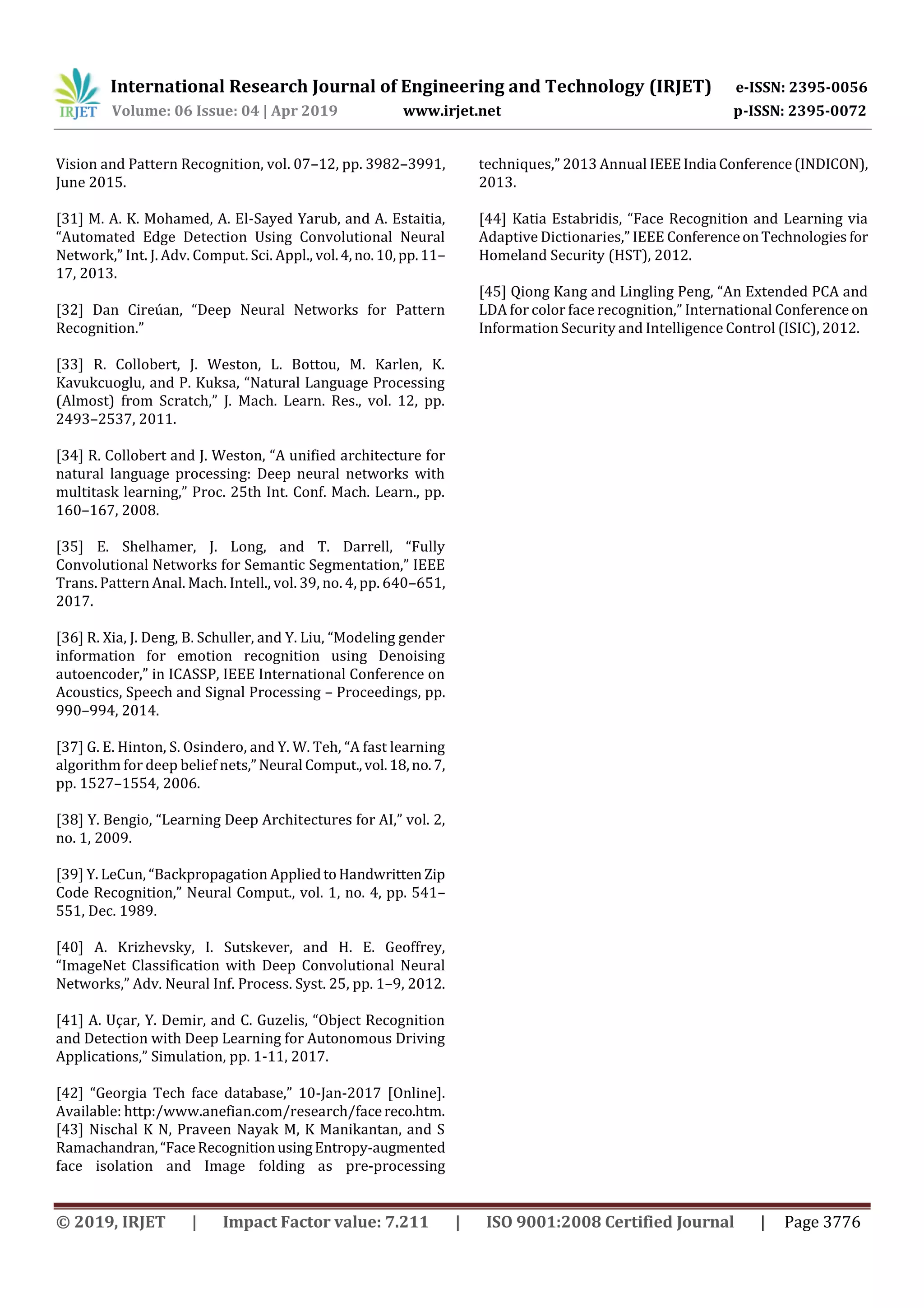 IRJET- Face Recognition using Machine Learning | PDF