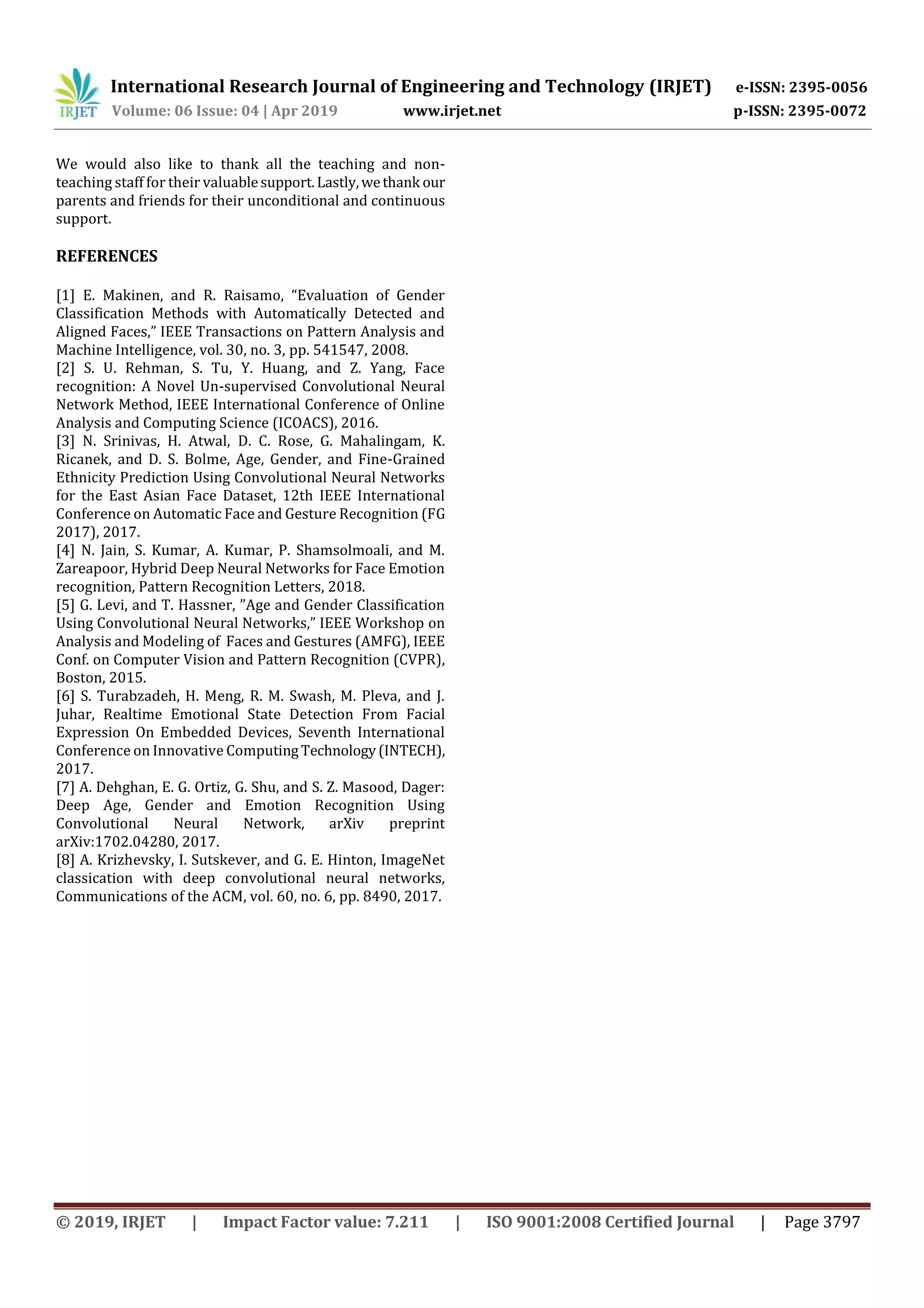 Irjet Automated Detection Of Gender From Face Images Pdf