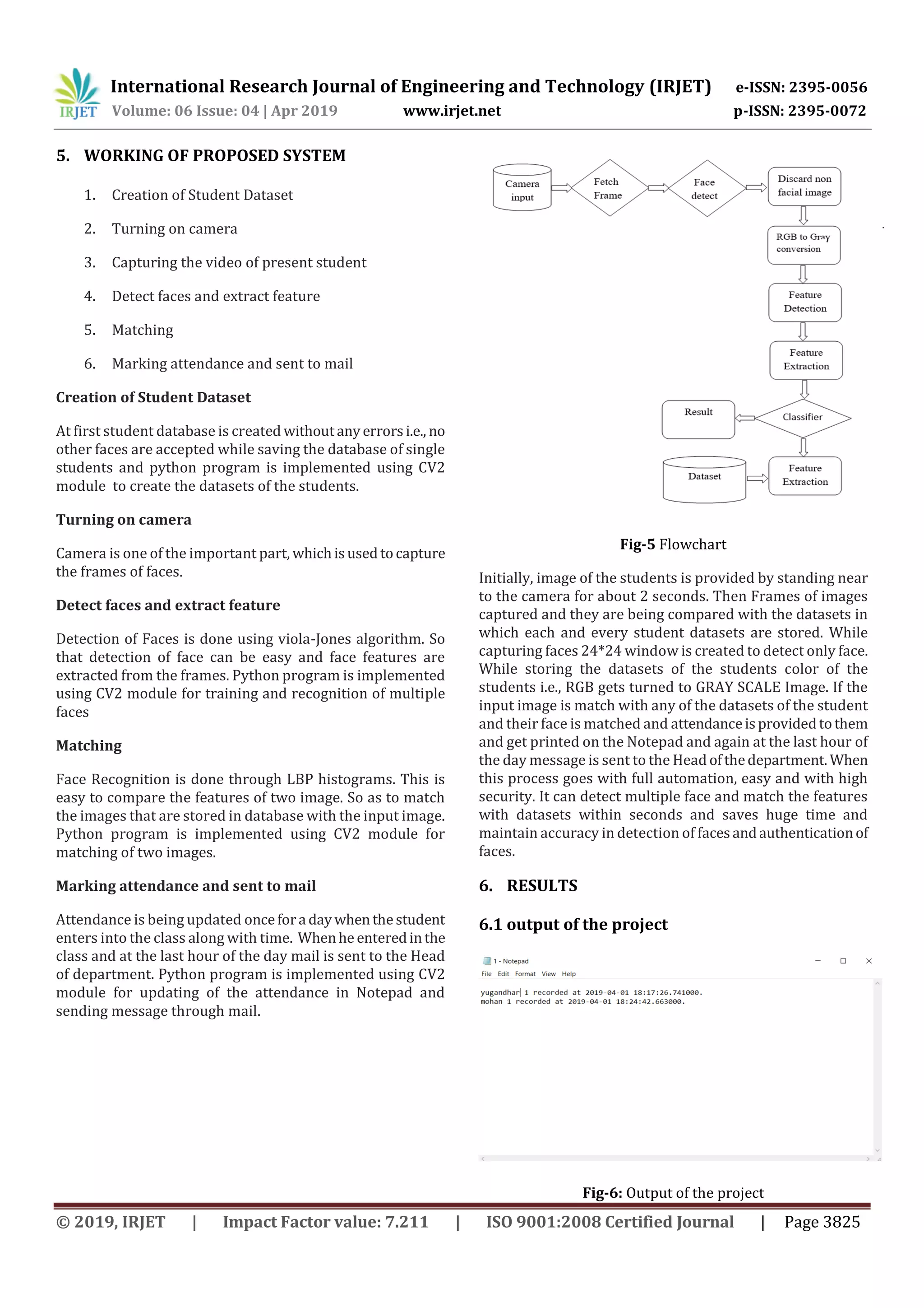 Irjet Class Attendance Using Face Detection And Recognition With