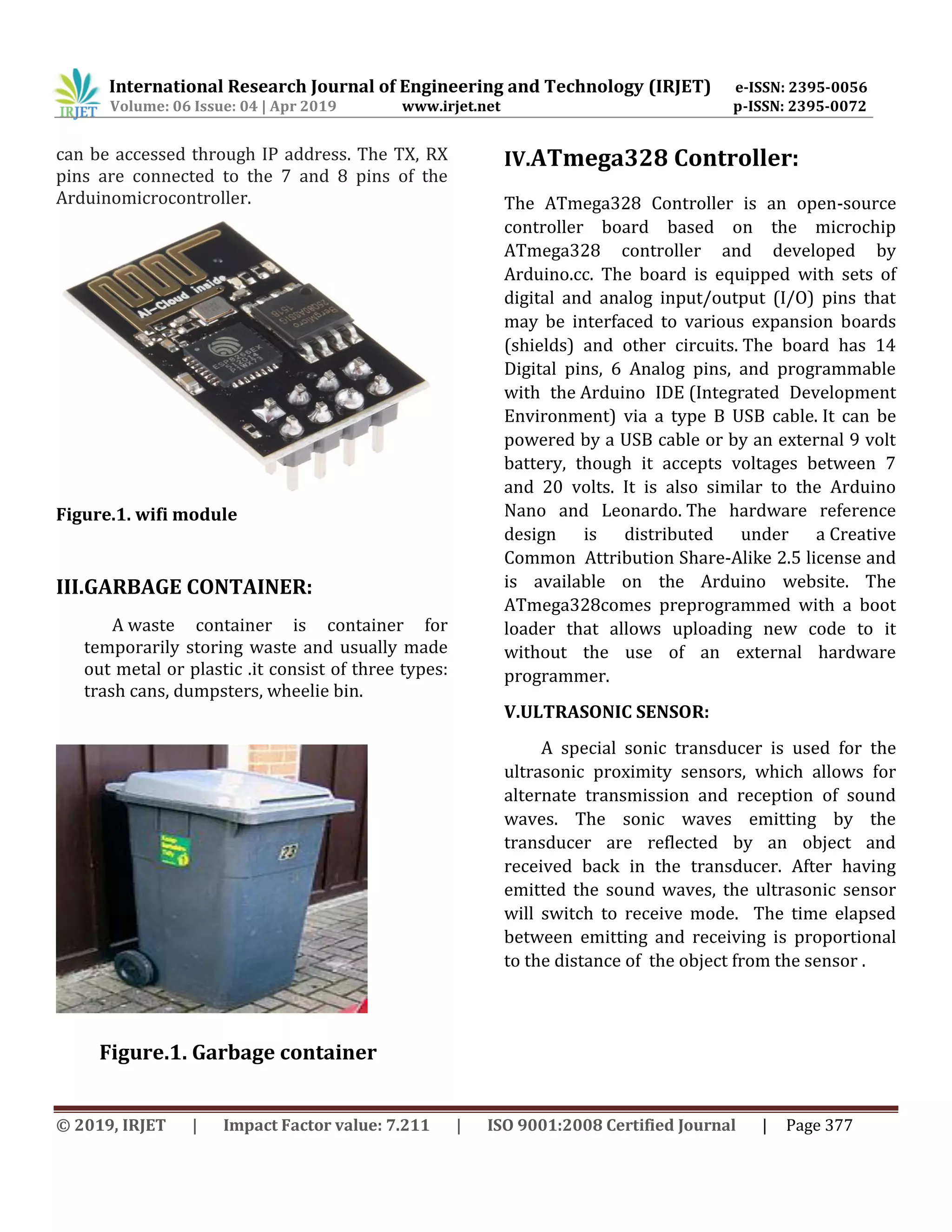 IRJET- Smart Dustbin Container using IoT Notification | PDF