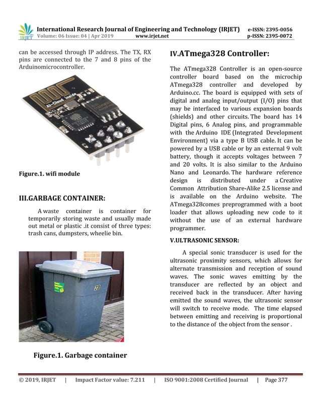 IRJET- Smart Dustbin Container using IoT Notification | PDF