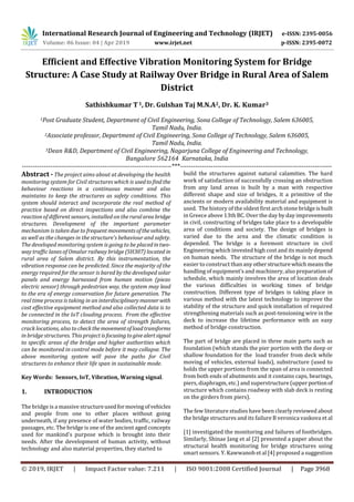 IRJET- Efficient and Effective Vibration Monitoring System for Bridge ...