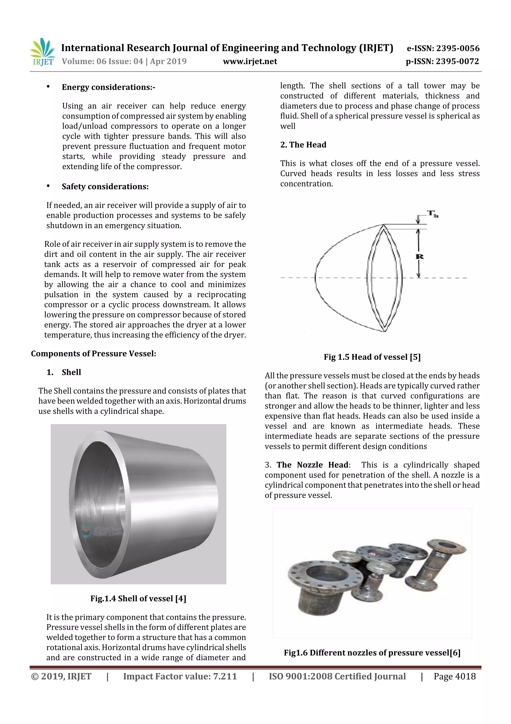 IRJET- Design and Analysis of Pressure Vessel used in CNG Package | PDF