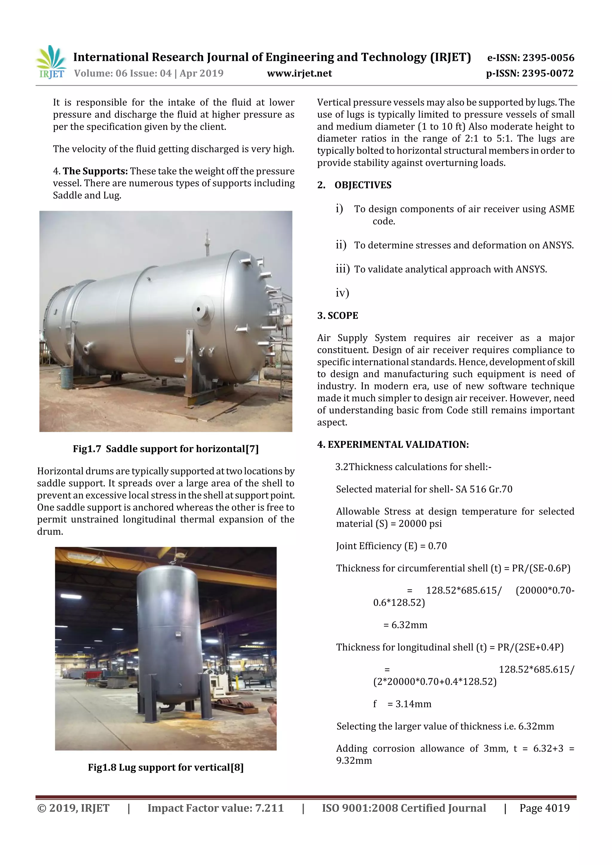 IRJET- Design and Analysis of Pressure Vessel used in CNG Package | PDF