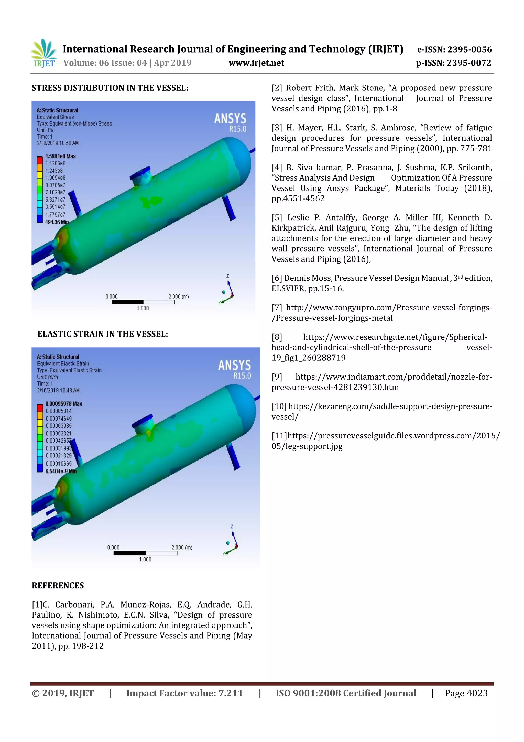 IRJET- Design and Analysis of Pressure Vessel used in CNG Package | PDF