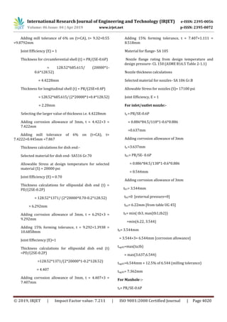 IRJET- Design and Analysis of Pressure Vessel used in CNG Package | PDF
