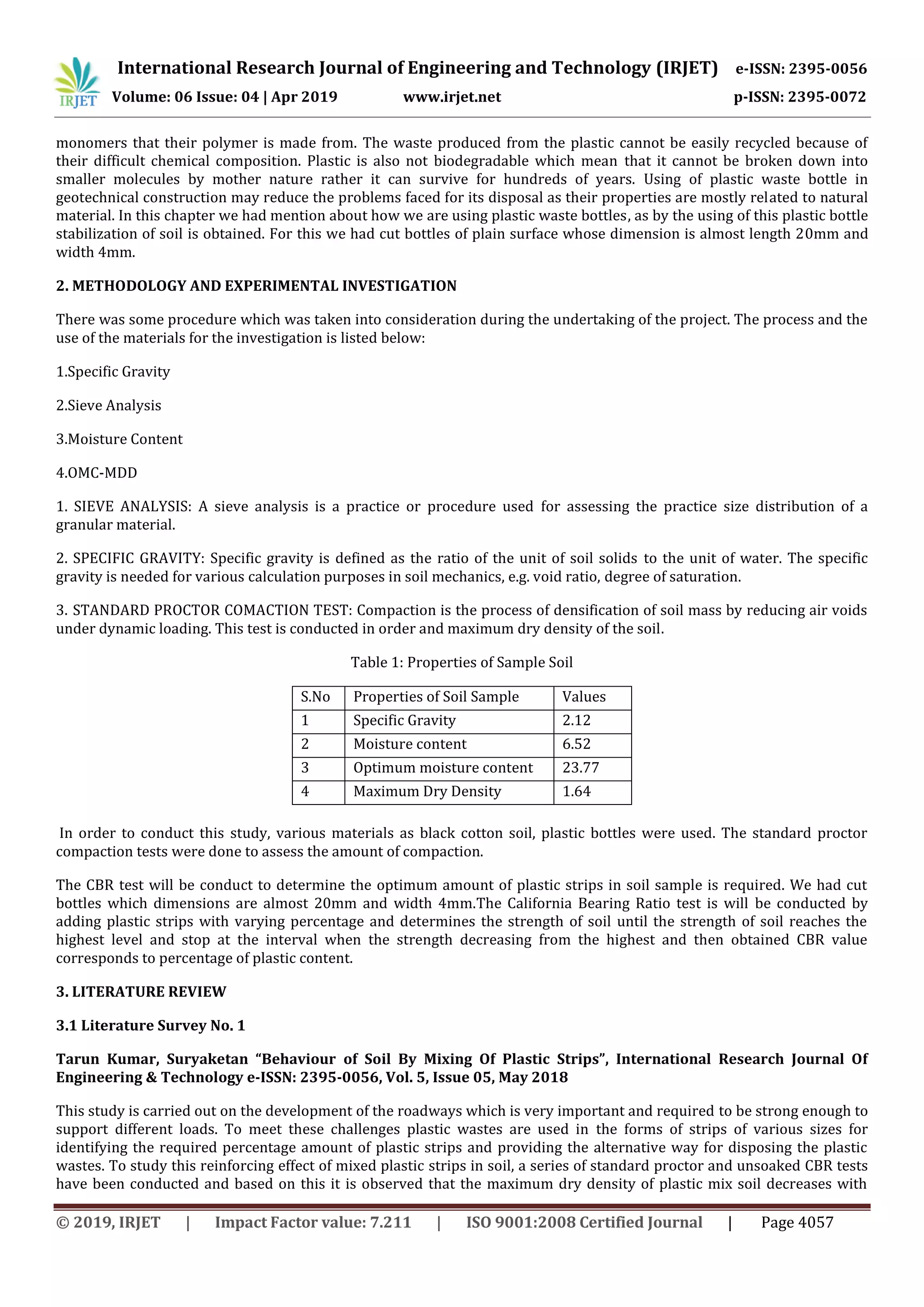 IRJET- Soil Stabilization by using Plastic Waste | PDF