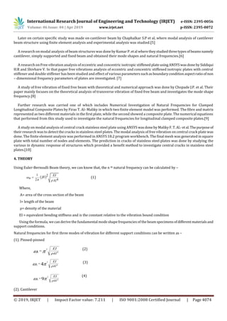 IRJET- Free Vibration Analysis of Beams | PDF