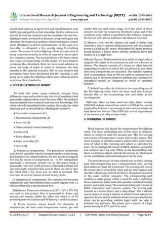IRJET- A Review on Implementation of a Fire Fighting Robot using ...