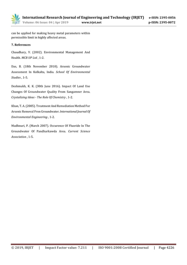 IRJET- Treatment of Ground Water Affected by Heavy Metals by Reverse ...