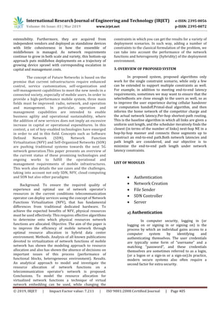IRJET- Virtual Network Recognition and Optimization in SDN-Enabled Cloud Environment | PDF