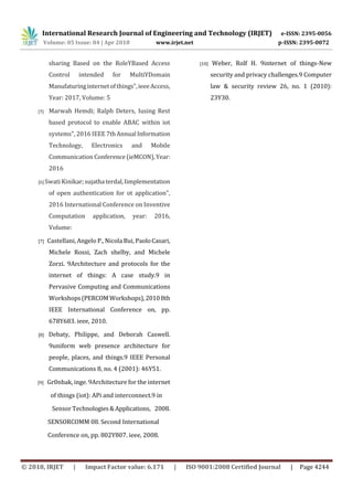 IRJET- Authentication and Context Awareness Access Control in Internet of Things | PDF